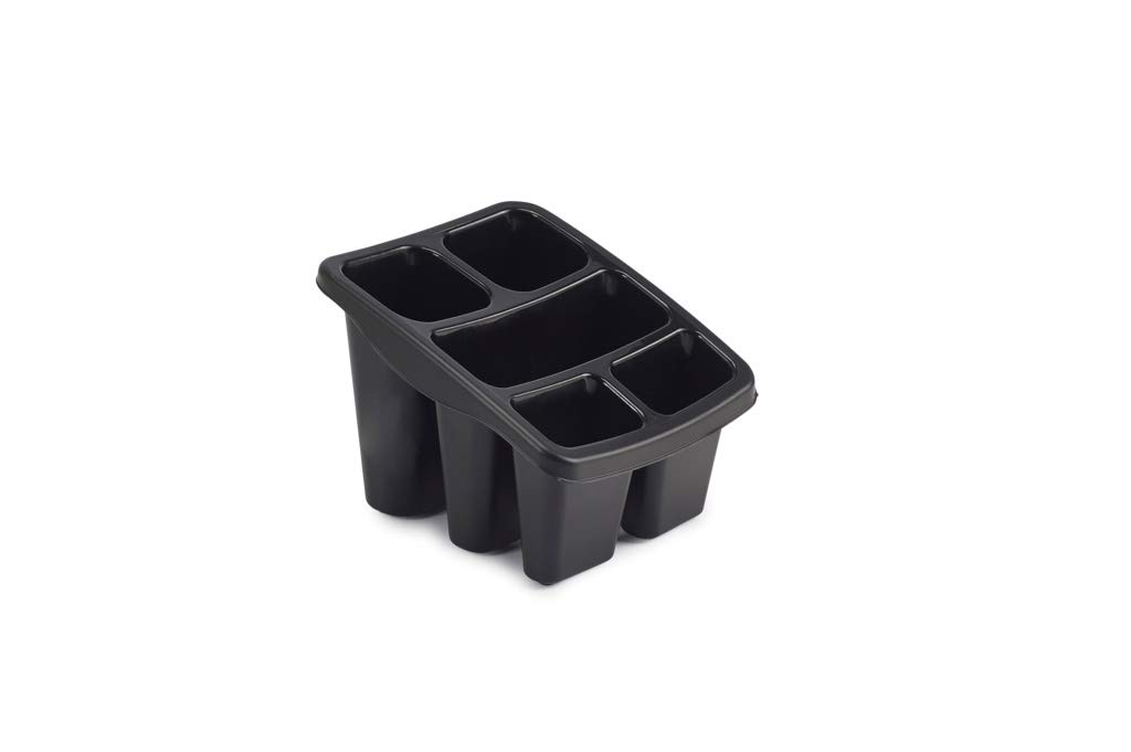 Black Plastic Cutlery Holder Sink Tidy Drainer Organiser Rack Spoon ...
