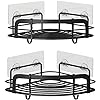 STEUGO Black Bathroom Corner Shower Shelfs, Adhesive Wall Mounted ...