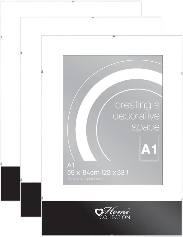 Frameless back loading A1 clip frames with styrene safety glass ...