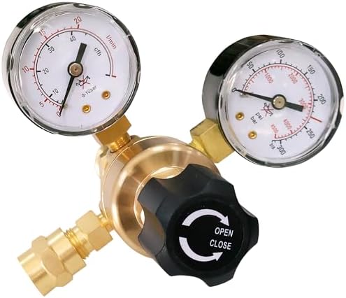 YESWELDER Argon CO2 Regulator with 8.2FT Hose 0-4000 PSI Gauges Gas ...