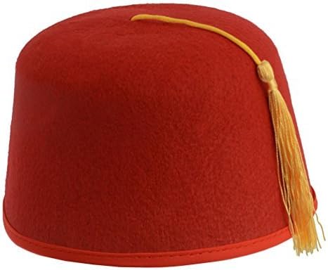 Amazon.com: Kangaroo Red Fez Felt Hat w/ Gold Tassel: Clothing