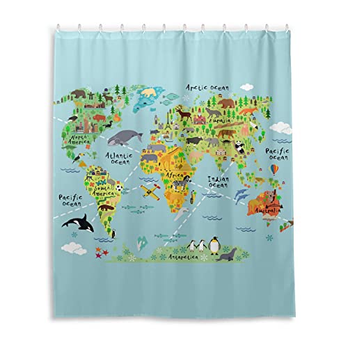 The 7 Best World Map Shower Curtain Liners of 2026 [Verified] - Cherry ...