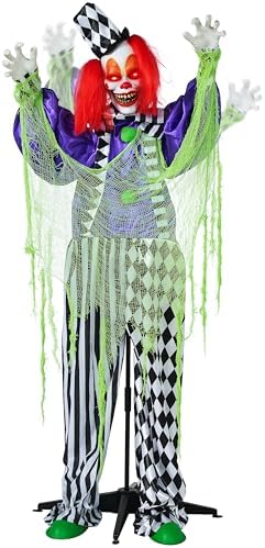 Amazon.com: JOYIN 65” Halloween Animatronics Colorful Standing Clown ...