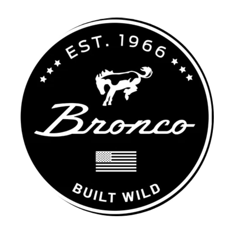 Amazon.com: Ford Bronco Built Wild Screen Printed Round Sticker 4" x 4 ...