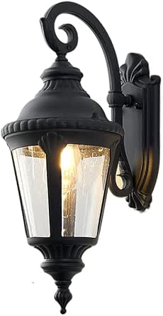 TCHAU Outdoor Wall Light IP42 Waterproof Bubble Glass Lamp Aluminum ...