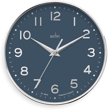 Acctim Rand 20cm Small Wall Clock Foil Embossed Numbers Quartz Movement ...