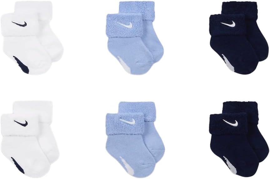 Amazon.com: Nike Baby Terry Cuffed Socks (6 Pairs) (US, Age, 0 Months ...