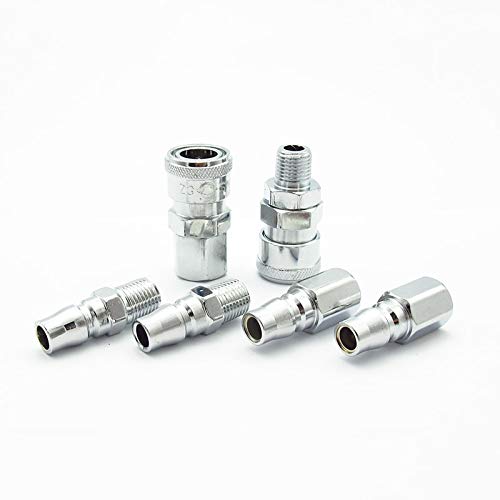 6PCS Pneumatic Fitting C Type Air Line Quick Coupling Connector Coupler ...