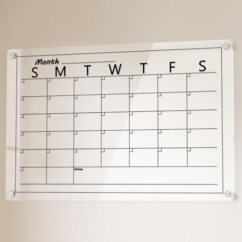 Amazon.com: Neatsure Acrylic Calendar Whiteboard for Wall, Clear ...