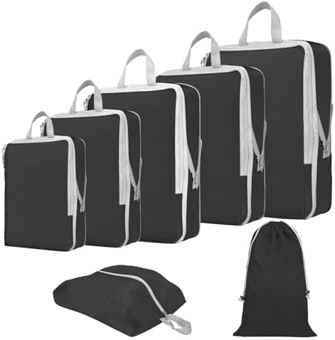 Amazon.com: Compression Packing Cubes for Travel, 6 Set Packing Cubes for Travel Essentials ...