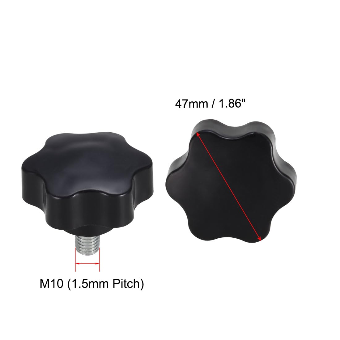 Snapklik.com : Uxcell Clamping Screw Knob, 47mm Dia Plum Hex Shaped ...