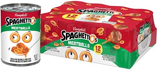 Amazon.com : SpaghettiOs Canned Pasta with Meatballs, 15.6 oz Can (Pack ...