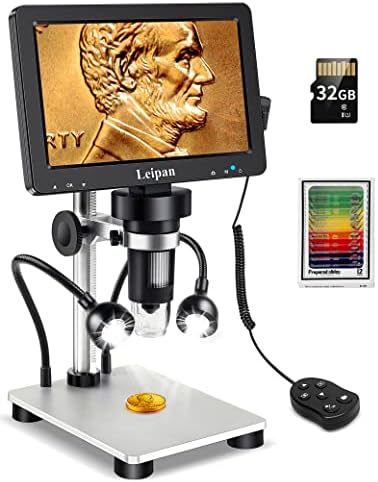 WADEO 7'' LCD Digital Microscope 50-1200X, 1080P USB Microscope with ...