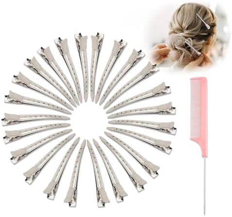 Amazon.com : Hair Clips for Rollers,Pin Curl Clip,Metal Duck Billed ...