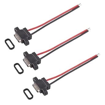 ZJKJHJY USB Type-C Pigtail Cable 3PCS 24AWG USB-C Plug to 2 Pin Bare ...