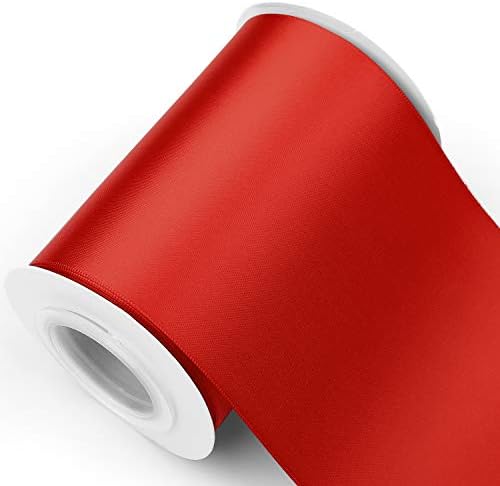 Amazon.com: Mayreel Red Ribbon 4 Inch Wide Double Face Satin Ribbon ...