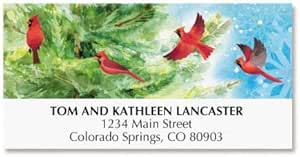 Amazon.com : Cardinals on Tree Christmas Address Labels - Set of 48 ...