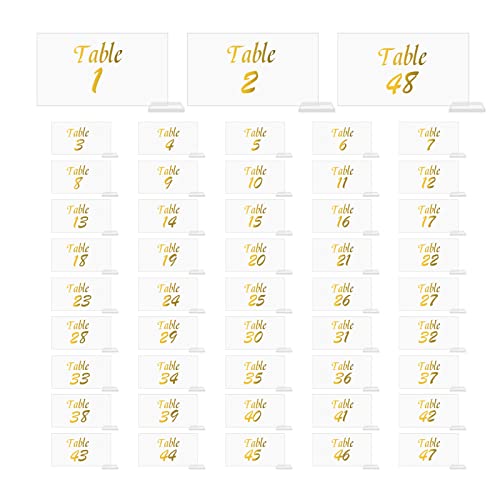 YWNYT 48 Sets Clear Acrylic Place Cards with Holder, DIY Blank Seating ...
