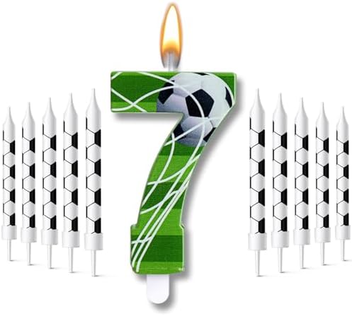 Amazon.com: 6Pcs Football Cake Candles Decoration Soccer Ball Birthday ...