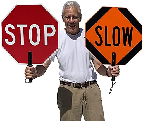 Amazon.com: SmartSign LED STOP Paddle - Reflective Hand Held Stop Sign ...