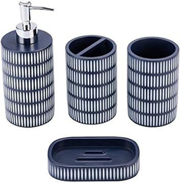 Amazon.com: KRALIX Blue Bathroom Accessories Set, 4 Piece Blue Bathroom ...