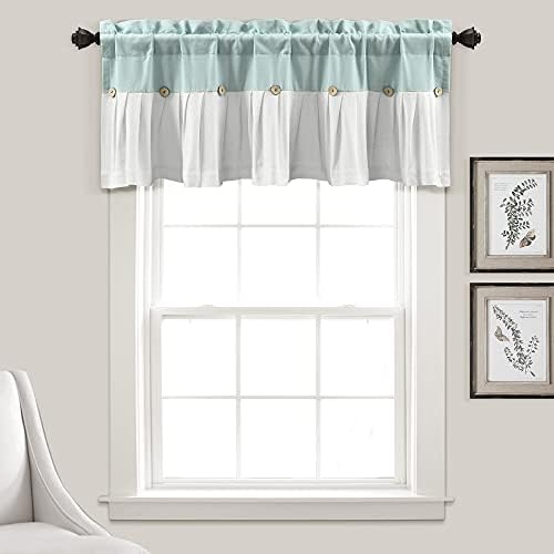 Amazon.com: Madison Park Dawn Printed Blue Window Valance , Cotton ...