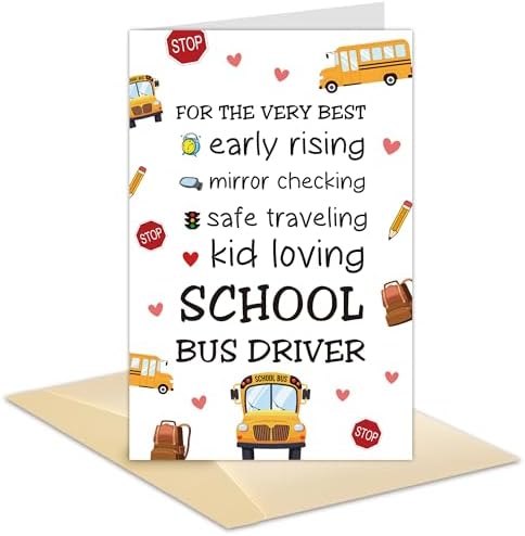 Amazon.com : Abeletree School Bus Driver Thank You Card, Funny ...
