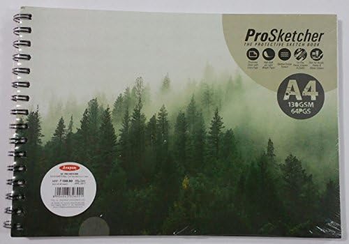 anupam Pro Sketcher Drawing Book with Butter Paper Pages A4 Size Spiral-Bound Sketchpad 140 GSM ...