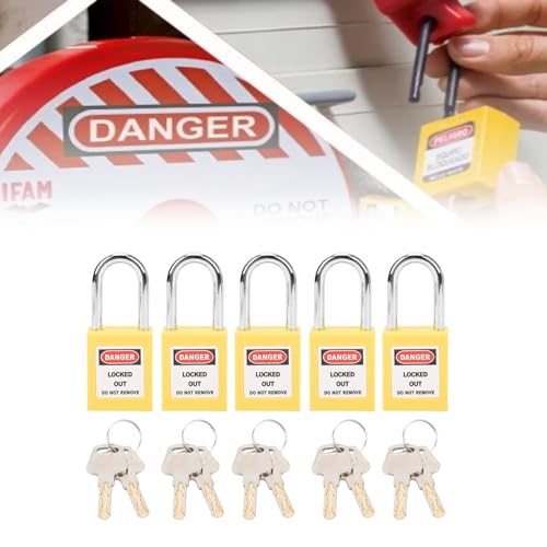 Lockout Tagout Locks 5 Sets Safety Padlock 2 Key Per Lock Insulation ...