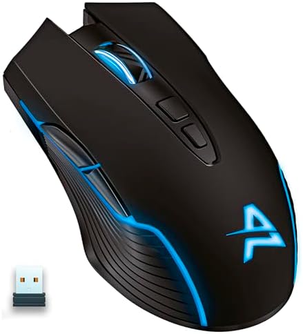 Amazon.com: UHURU Gaming Mouse, Wireless Gaming Mouse with 6 Buttons 7 Changeable LED Color up ...