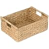 Amazon.com: VATIMA Extra Large Wicker Basket Rectangular with Wooden ...