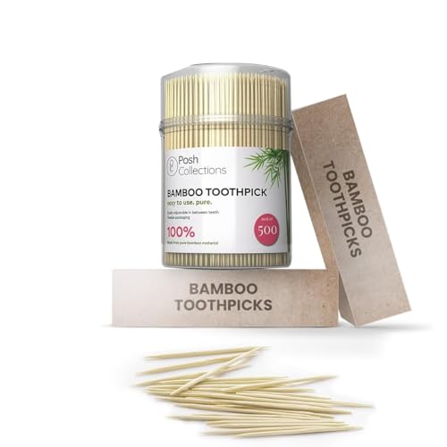 Posh Collection Bamboo Toothpicks Double Sided Toothpicks Wood for ...