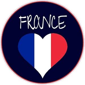 Amazon.com - U.S. Custom Stickers France Heart Sticker 3 Inch