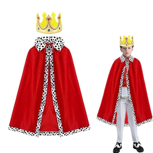 HZZXCH King Costume Set for Kids knight costume kids Red King Cape King ...