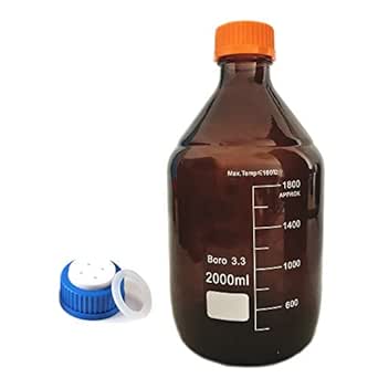 Amazon.com: DONLAB MBT-02L4 Borosilicate Glass 2000ml/2L Amber Brown ...
