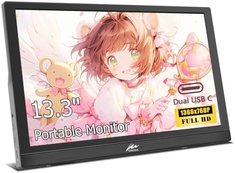 Amazon.com: Kenowa Portable Monitor 13.3 Inch, HD 1366x768P LED Display ...