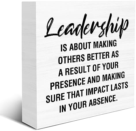 Amazon.com : Leadership Quotes Wooden Box Sign Motivational Leader Boss ...