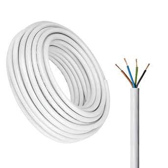 Duravel 4-Core Electrical Cable, White PVC Insulated Power Wire ...