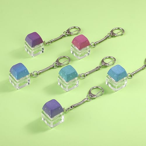 6pcsKeyboard Fidget Toy, Cute Button Fidget Keychain with Starry Design ...