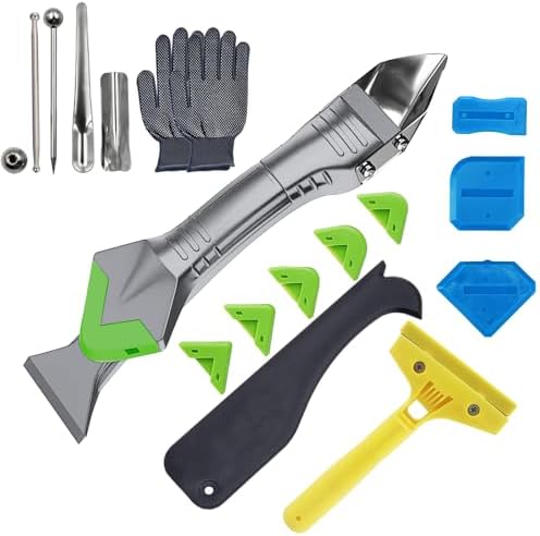 16Pcs Caulking Tool Kit, professional 3 in 1 Silicone Caulking Tools ...