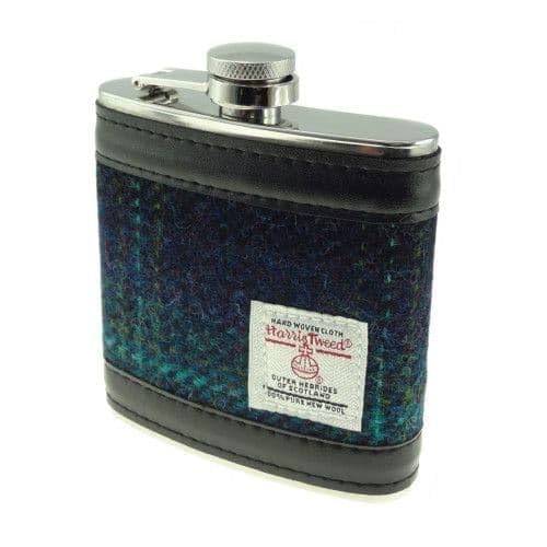 6oz Harris Tweed Hip Flask - Tartan Liquor flasks for Men - Gift Box ...