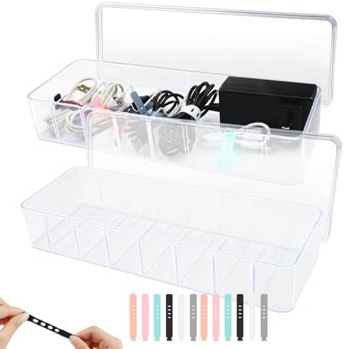 NVIYAM 2 Stück Kabel Aufbewahrungsbox Transparent Kabel Organizer Box ...