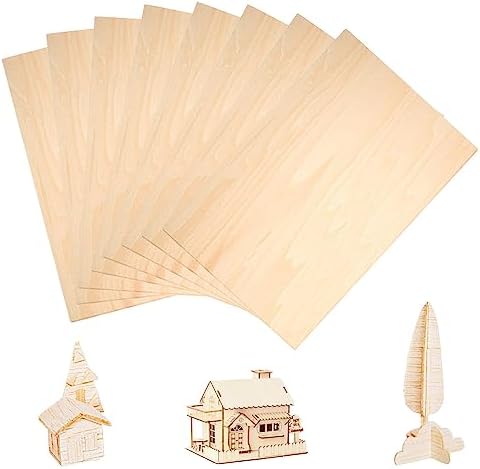 Plywood Sheets 8 Pieces, 200x100x1.5MM Balsa Wood, Craft Plywood Sheets ...