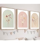 Amazon.com: 3Pcs Watercolor Wildflower Wall Art Pictures Neutral ...