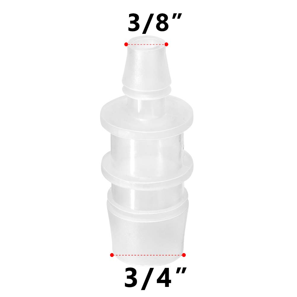 Snapklik.com : Quickun Plastic Hose Barb Reducer Fitting 3/4 To 3/8 ...