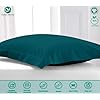 Amazon.com: Cotton Metrics Heavy Quality European Square Pillow Shams Set of 2 Teal 600TC 100% ...