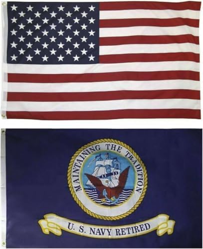 Amazon.com : Wholesale Combo LOT 3' X 5' USA AMERICAN & US Navy Retired ...
