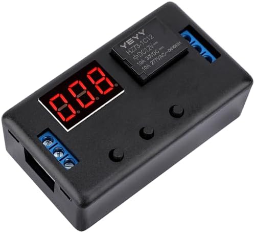 DROK 0.1s to 999min Adjustable Electric Timer Relay, DC 12V 50mA ...