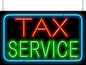 Tax Service Neon Sign - Large Size - 32" wide x 20" high - Real ...