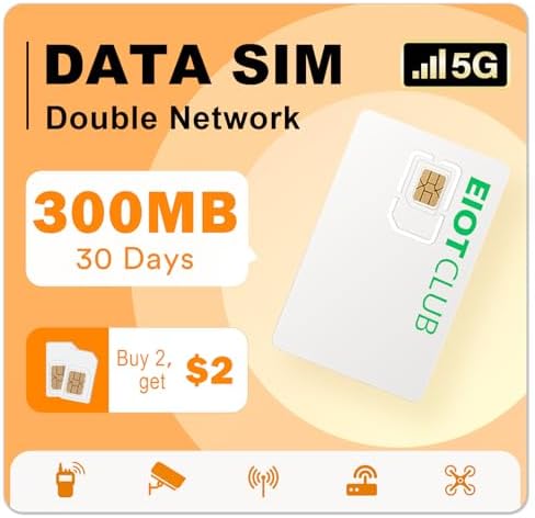 Amazon.com: EIOTCLUB Prepaid SIM Card, 5G/4G LTE SIM Support for AT&T ...